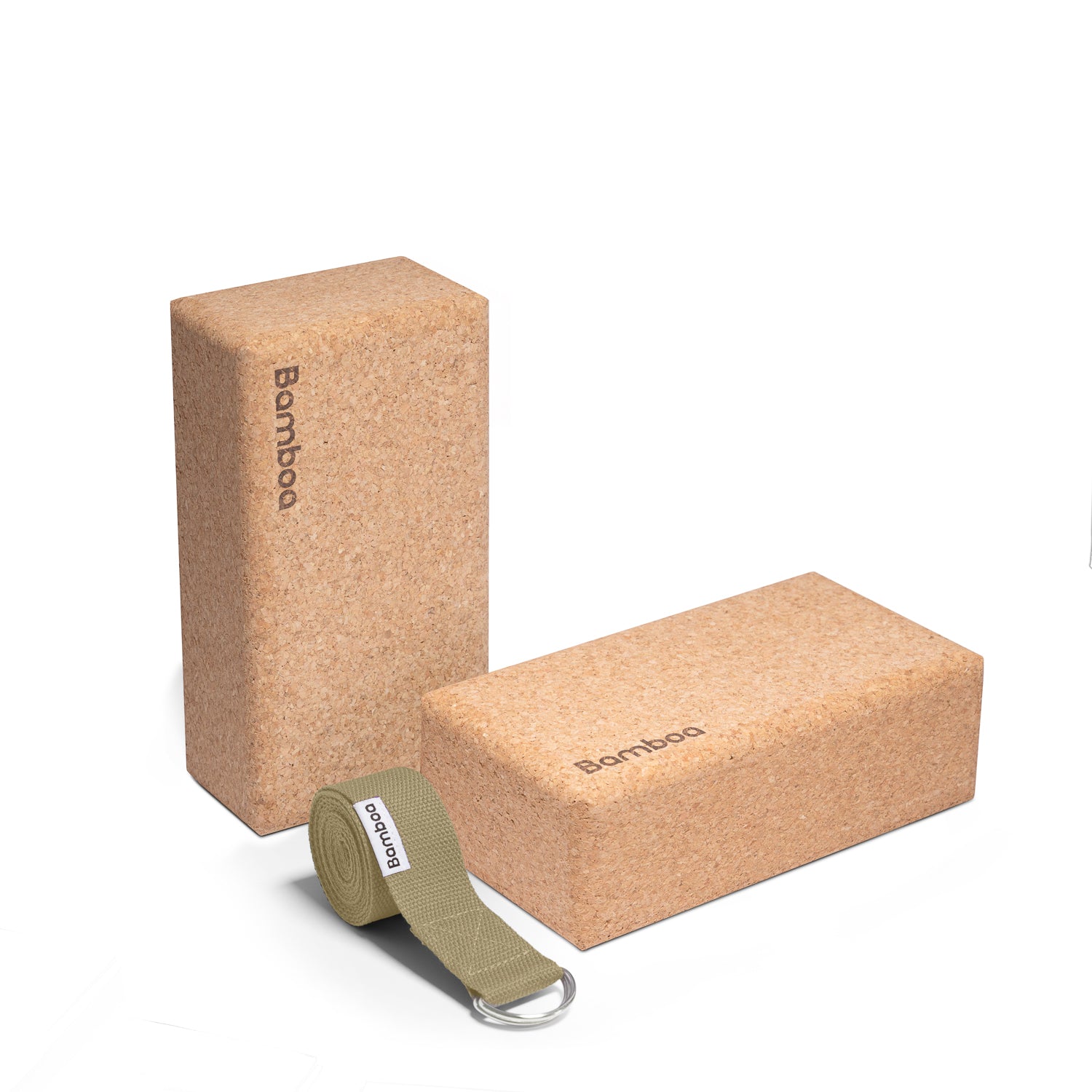 100% Portuguese Cork | Yoga Blocks Set Cork | Bamboa