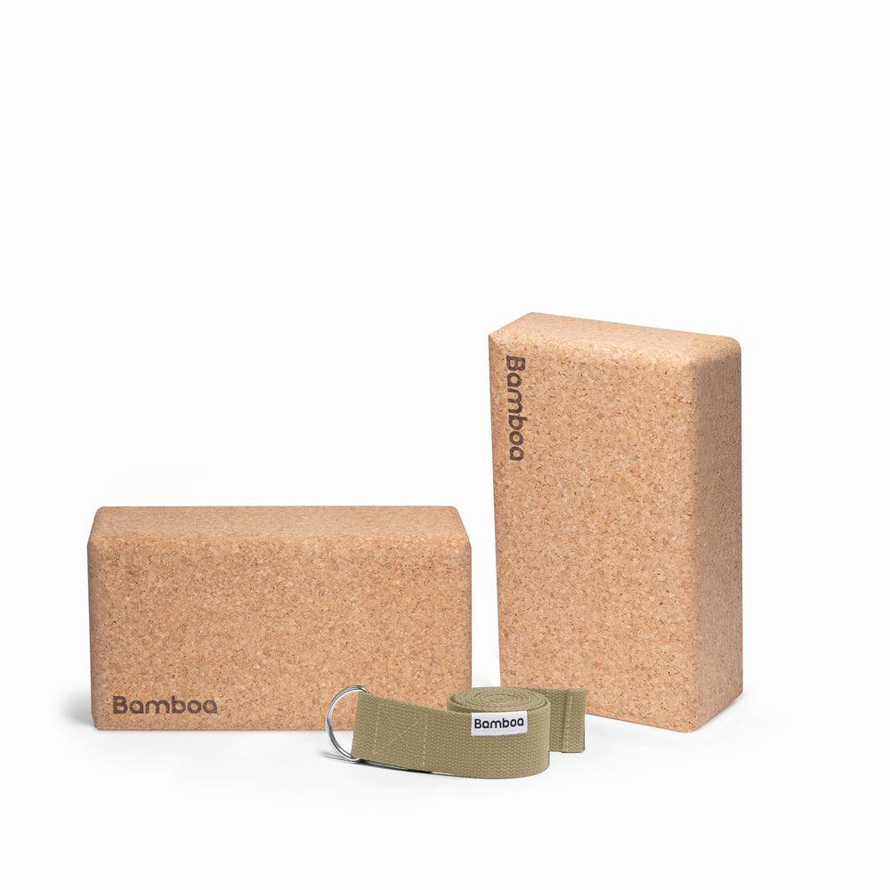 100% Portuguese Cork | Yoga Blocks Set Cork | Bamboa